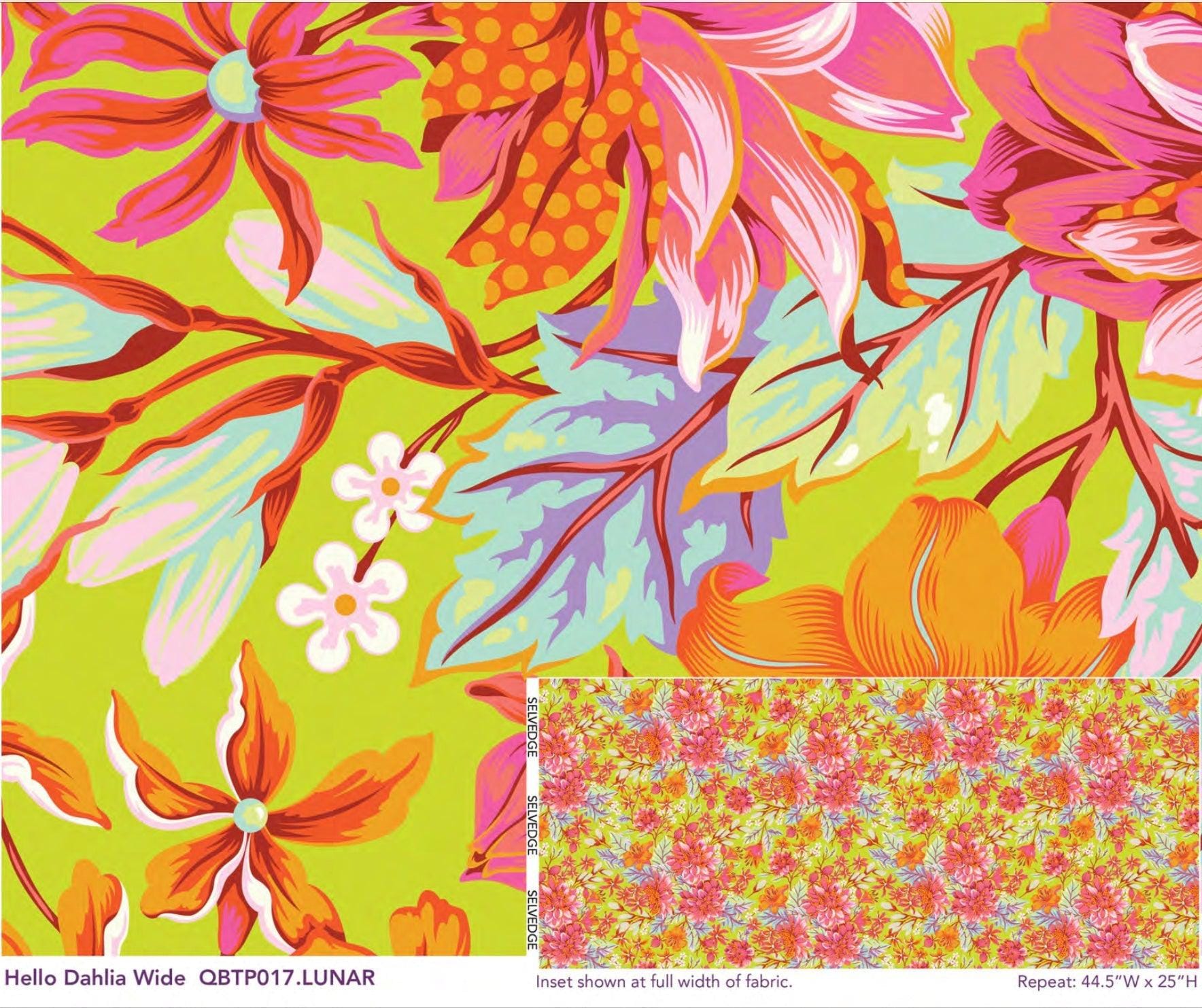Hello Dahlia 108" Wide Back From Untamed by Tula Pink - in Yard ...