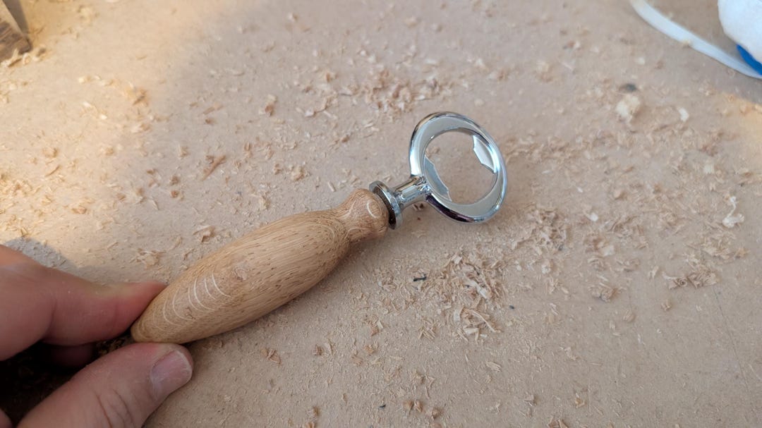 Handmade Lathe Turned Solid Oak Handled Bottle Open - Etsy