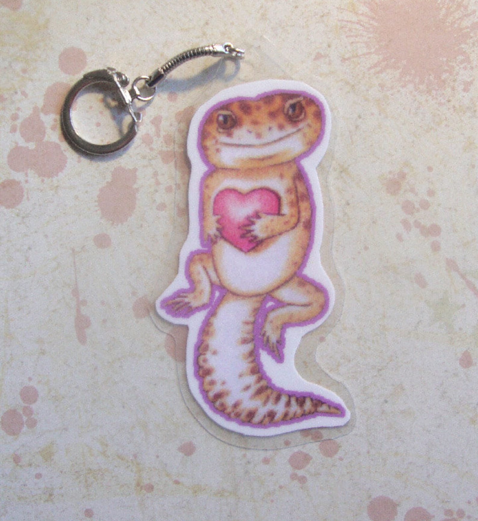 Leopard Gecko Keychain i Heart You - Etsy