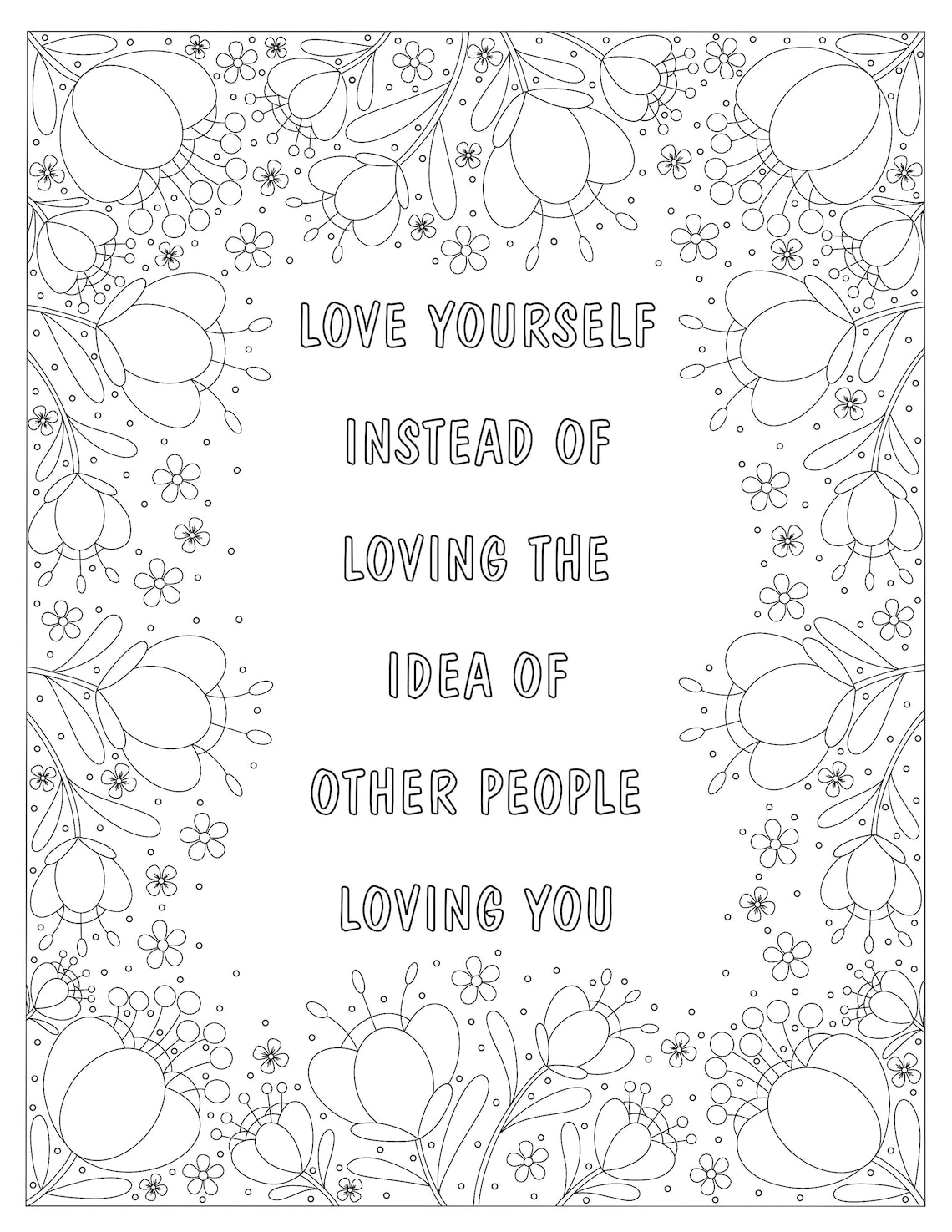 Self-love Coloring Page Quote Coloring Page Spring Coloring - Etsy Canada