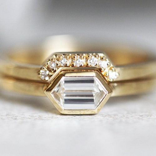 Hexagon Engagement Ring - Etsy