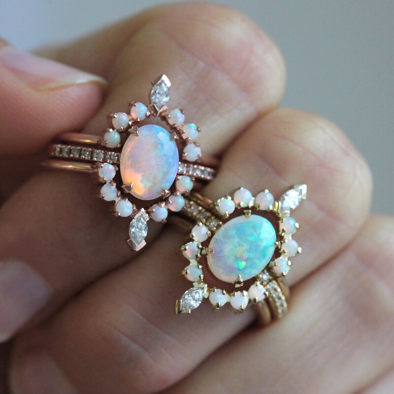 Opal Diamond Ring - Etsy