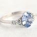 Oval Baby Blue Sapphire Ring Diamond Sapphire Engagement Ring 14k 18k ...