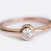 Simple Round Diamond Ring Round Diamond Solitaire Ring Rose - Etsy