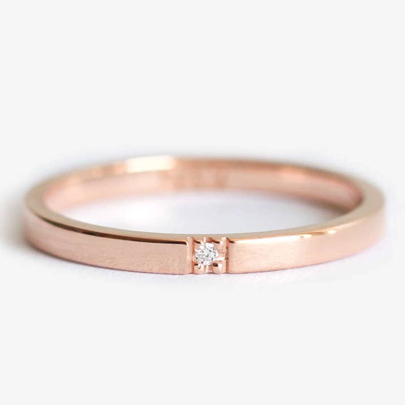 Flat Diamond Ring - Etsy