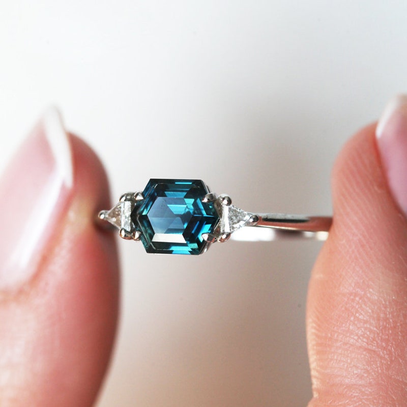 Teal Diamond Ring - Etsy