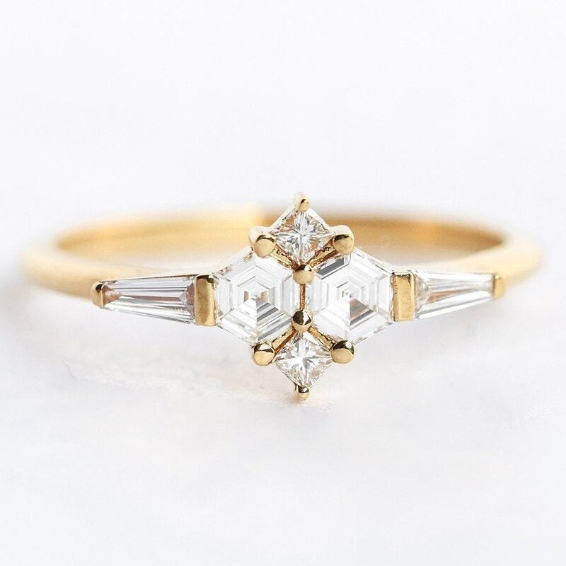 Diamond Cluster Ring - Etsy