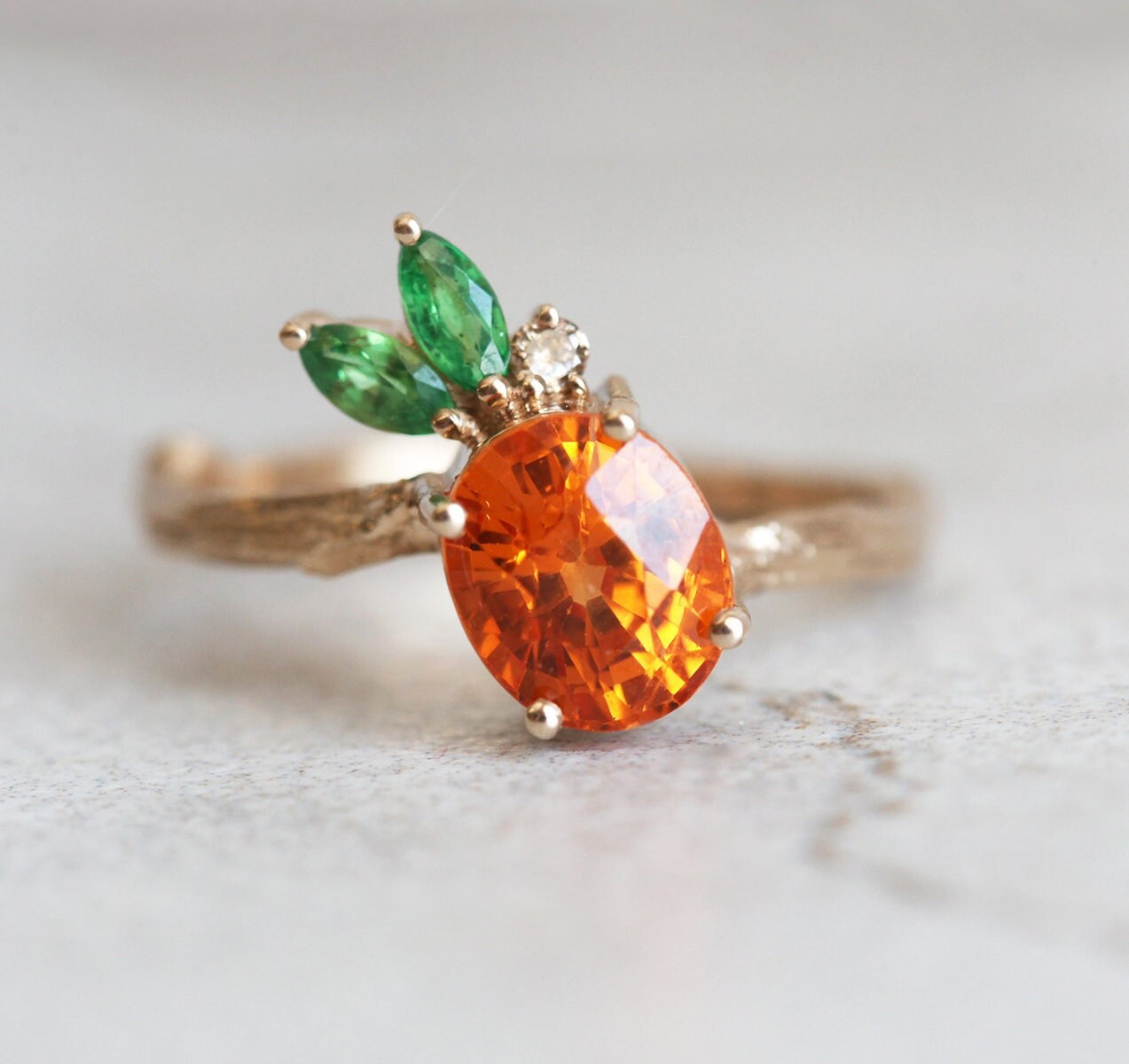 Orange Diamond Engagement Ring