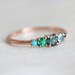 Multi Stone Cluster Ring, Sapphire Emerald Five Stone Cluster Ring Rose ...