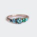 Multi Stone Cluster Ring, Sapphire Emerald Five Stone Cluster Ring Rose ...