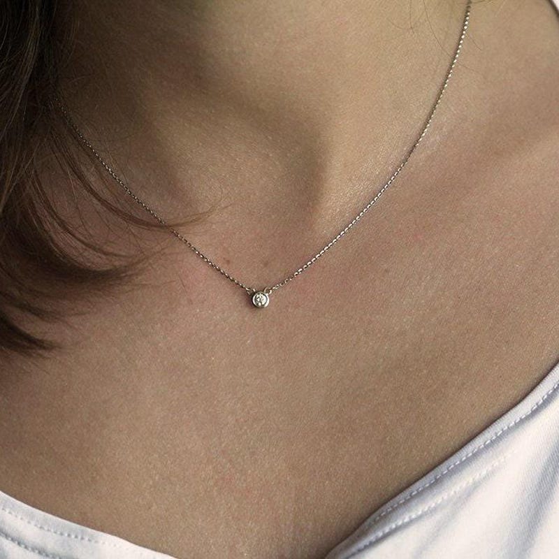 Solitaire Necklace - Etsy