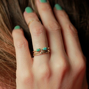 Pear Turquoise Ring Ring With Turquoise Open Gold Band - Etsy