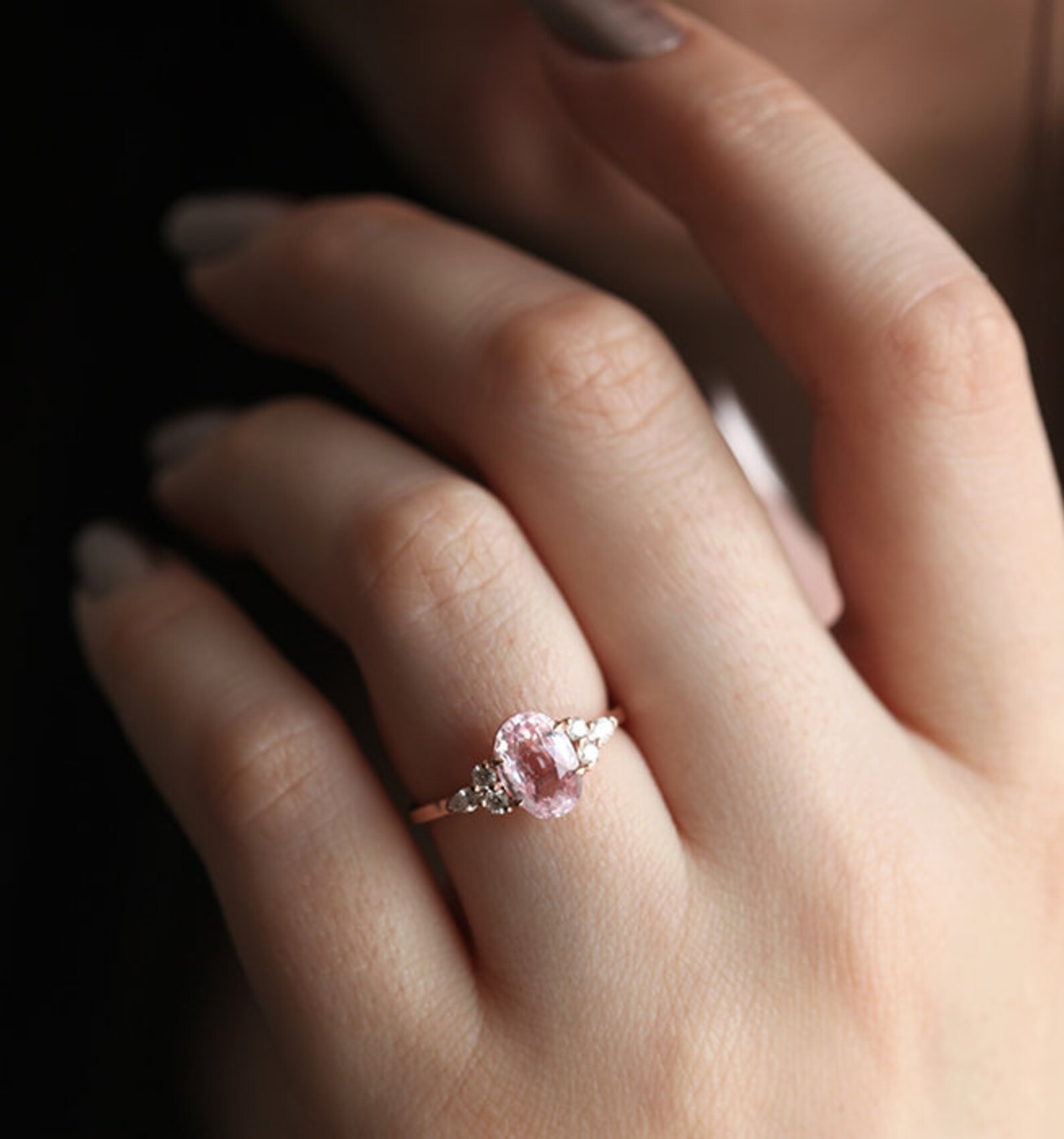 Pink Sapphire Ring Rose Gold Sapphire Engagement Ring Rose - Etsy