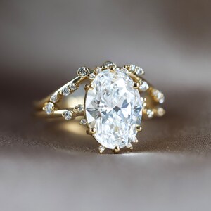 3ct Lab Grown Diamond Ring Set Bokeh Diamond Engagement Ring Set - Etsy