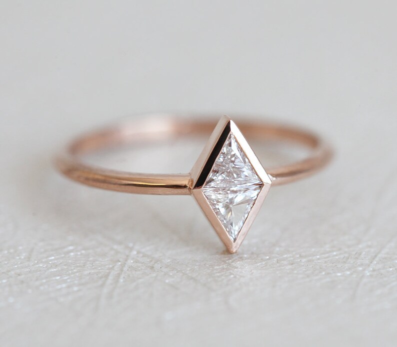 Kite Diamond Engagement Ring Kite Diamond Ring Geometric - Etsy