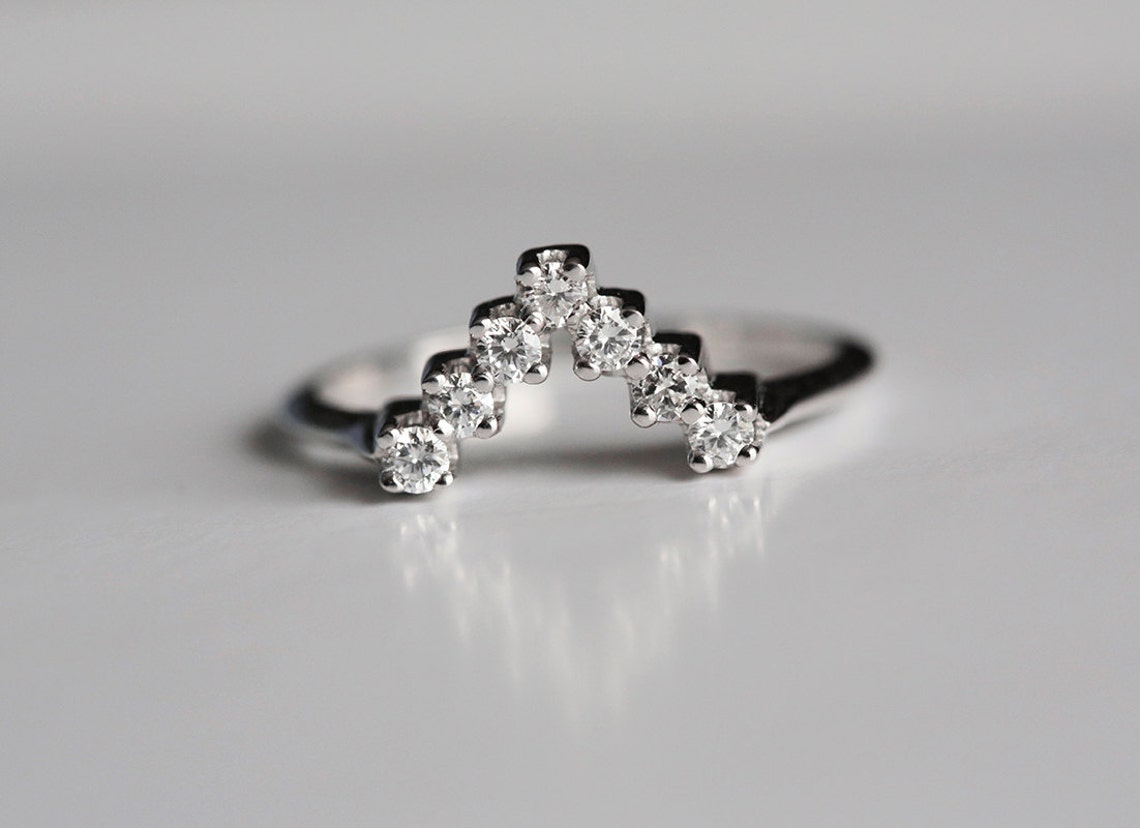 Diamond Wedding Set Diamond Ring Set Round Diamond Set With - Etsy