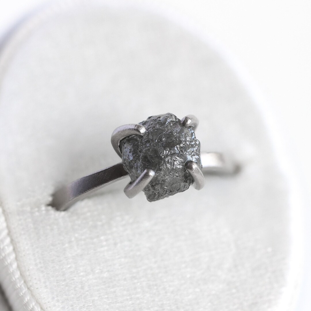 Platinum Raw SP Diamond Ring READY to Ship - Etsy