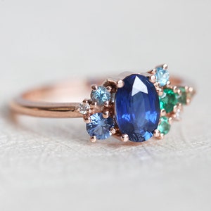 Oval Alexandrite Cluster Ring Alexandrite Engagement Ring - Etsy