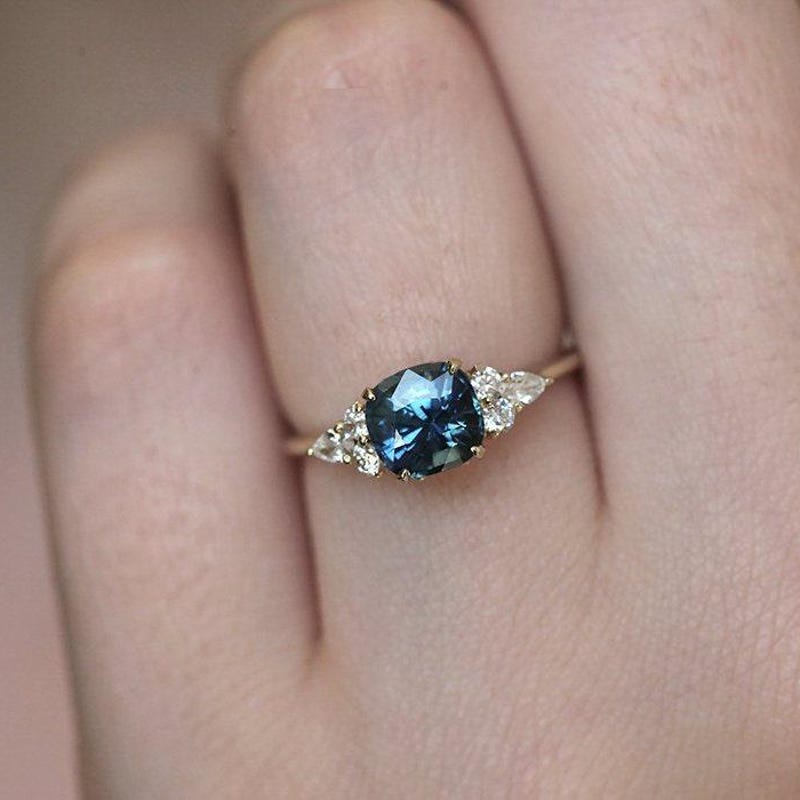 Blue Engagement Ring - Etsy