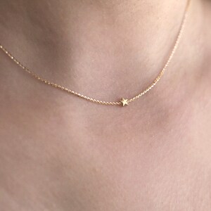 Little Star Necklace, Delicate 4mm Small Star Necklace, Everyday ...