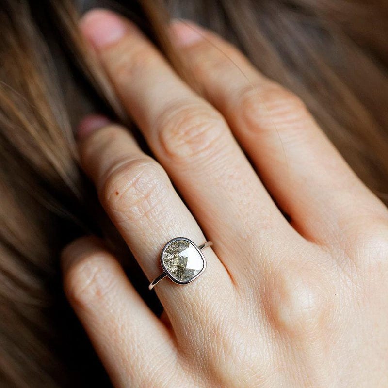 Grey Diamond Ring - Etsy