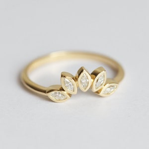 Delicate Diamond Ring Set Dainty Diamond Engagement Ring With - Etsy