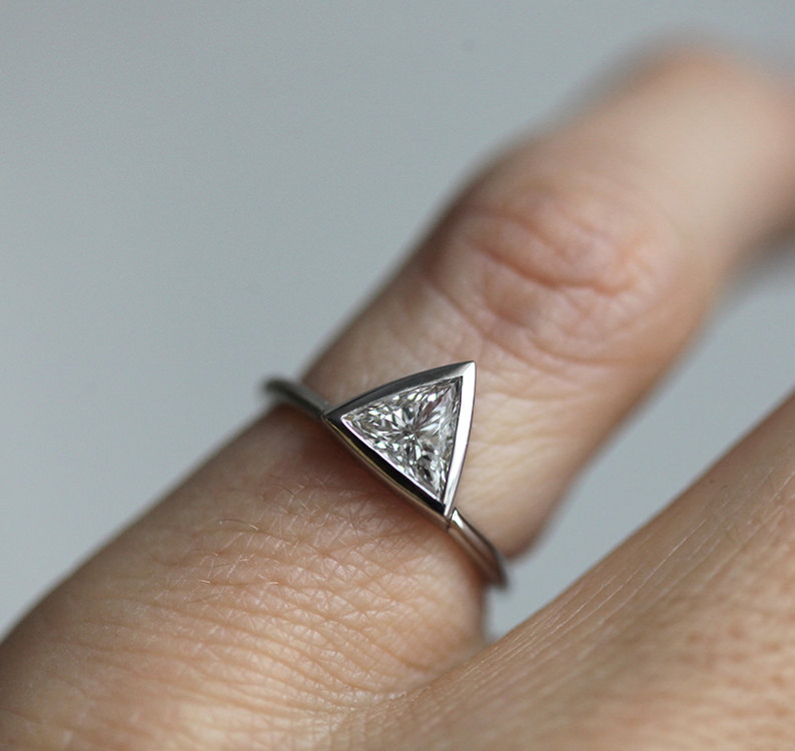 Half Carat Diamond Ring With Triangle Diamond Triangle Shape - Etsy