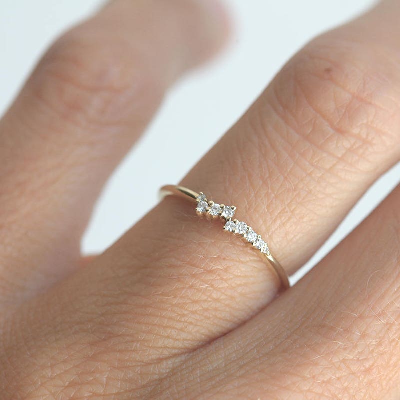 Tiny Diamond Ring - Etsy