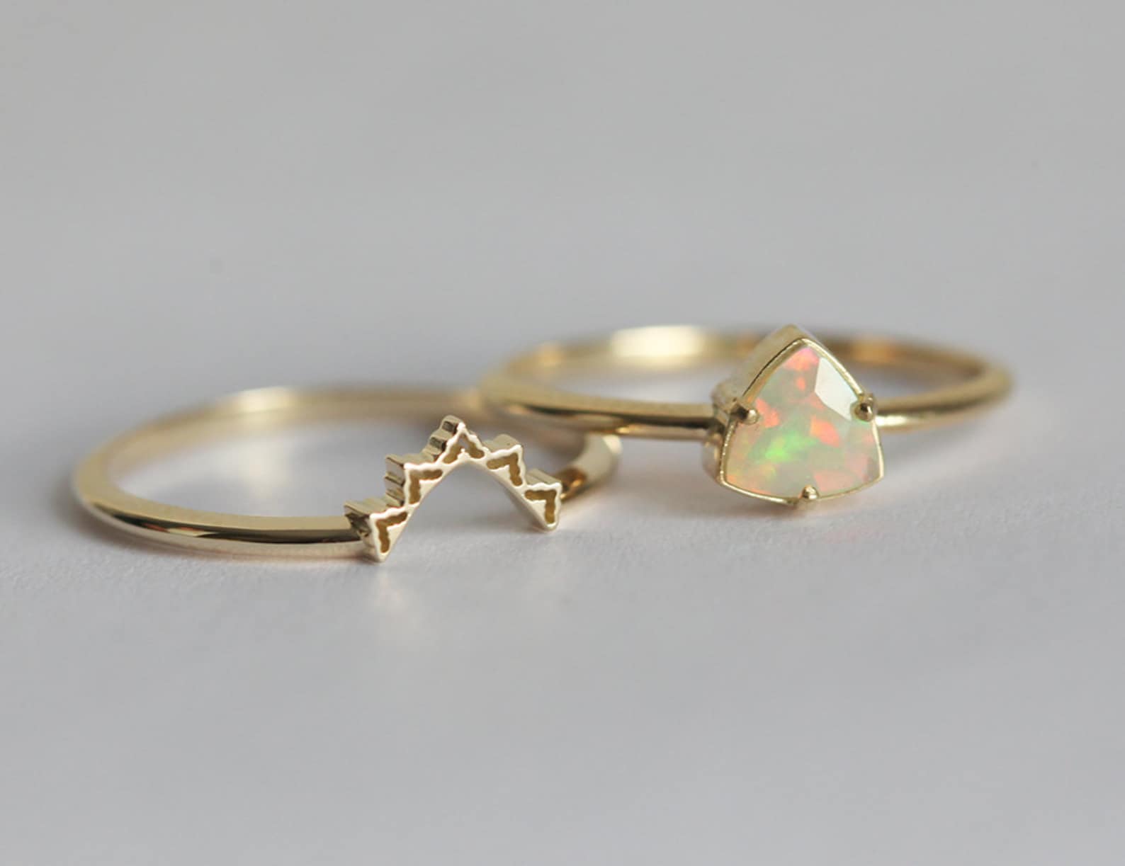 Opal Engagement Ring Set Opal Wedding Ring Lace Wedding Set Etsy