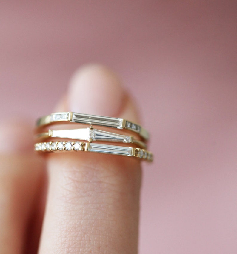 Long Baguette Diamond Engagement Ring Elegant Diamond Ring - Etsy