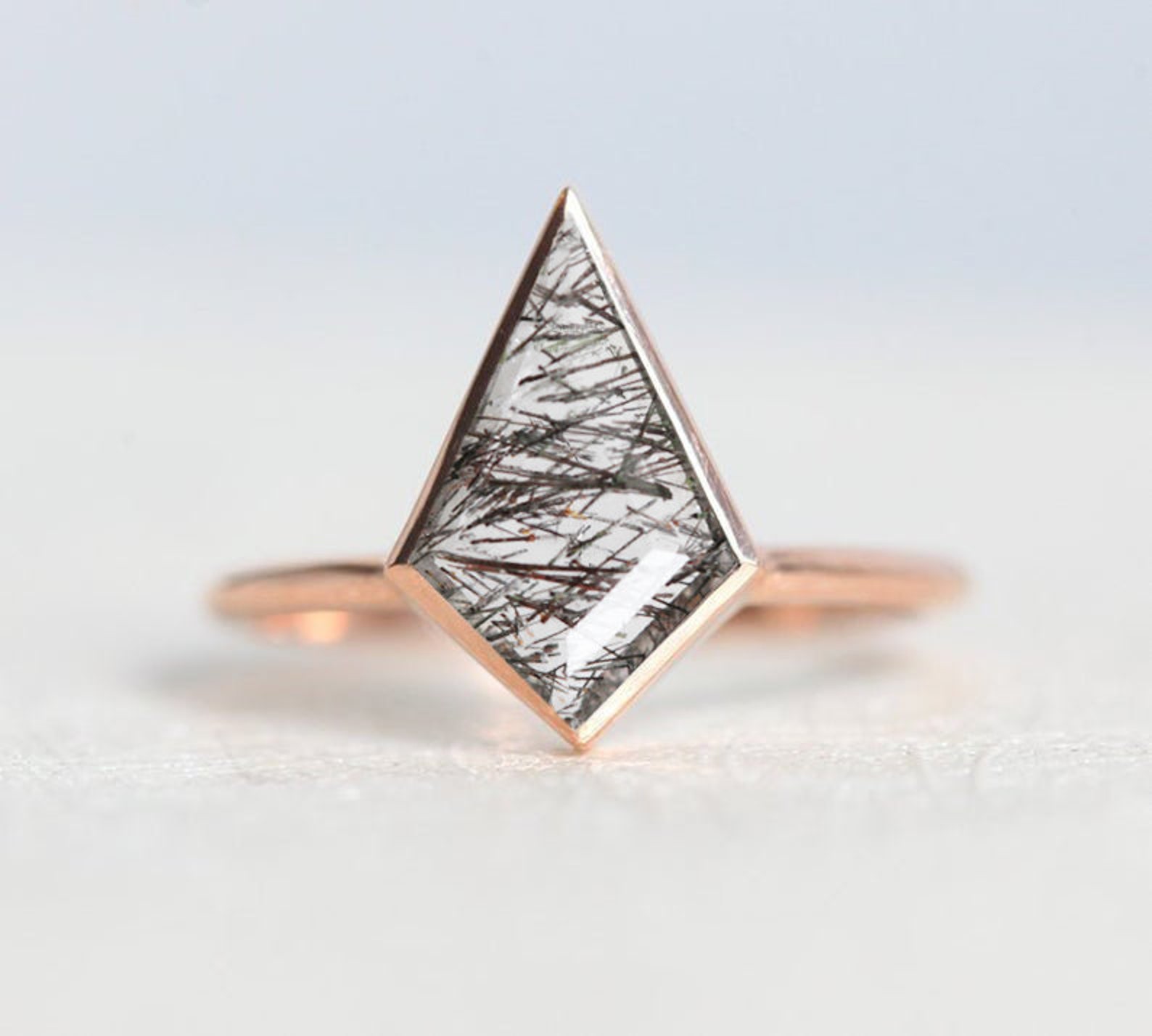 Kite Ring Rutilated Quartz Ring Kite Shaped Engagement Ring | Etsy