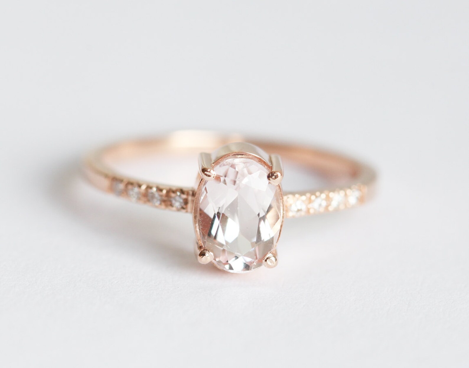 Morganite Engagement Ring Rose Gold Pink Peach Morganite - Etsy