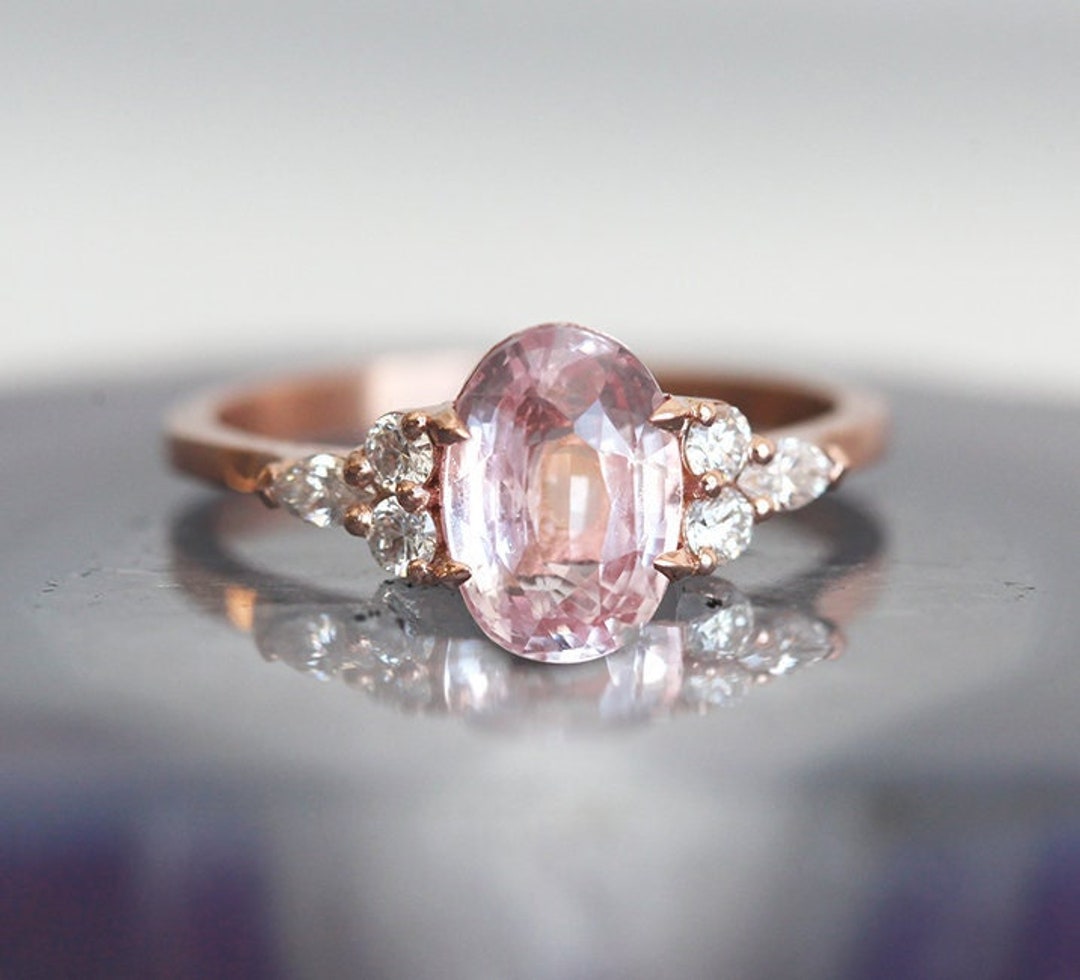Pink Sapphire Ring Rose Gold, Sapphire Engagement Ring, Rose Gold ...