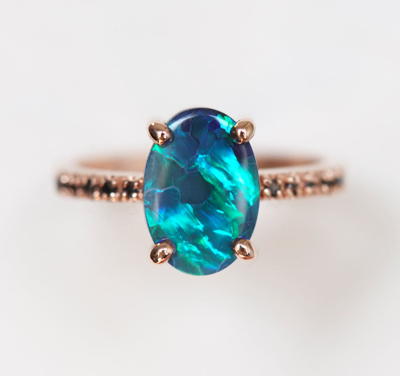 Schwarzer Opal Ring Lightning Ridge Opal Verlobungsring - Etsy.de