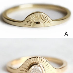 Sunset Ring Sunstone Engagement Ring Gold Sunrise Ring - Etsy