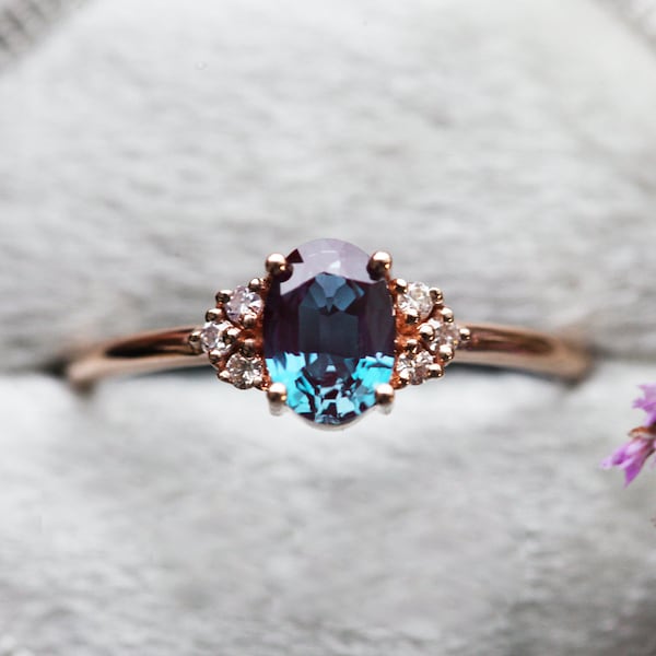 Alexandrite Engagement Ring - Etsy