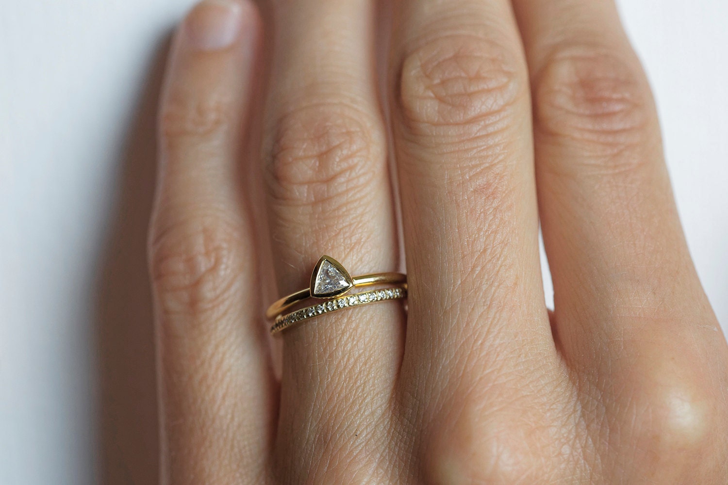 Diamond Wedding Set Diamond Engagement Ring Trillion Wedding - Etsy