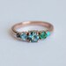 Multi Stone Cluster Ring, Sapphire Emerald Five Stone Cluster Ring Rose ...