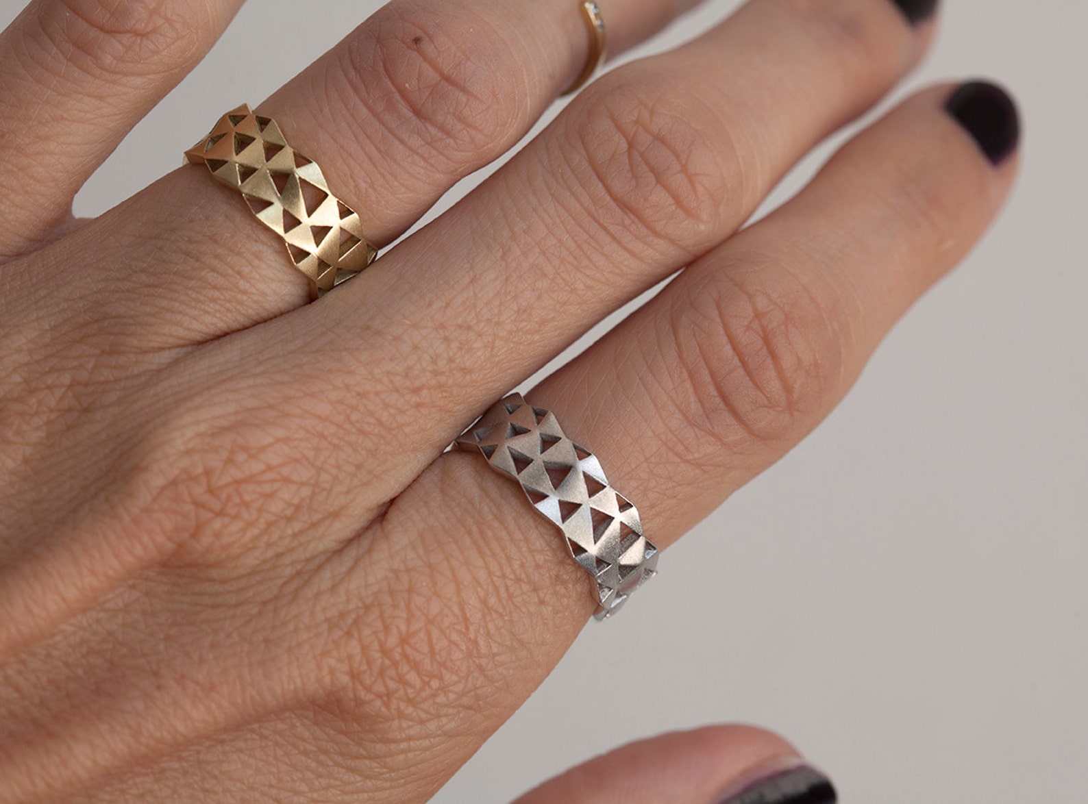 Gold Wedding Bands Texture Wedding Ring Set 14k 18k Gold - Etsy