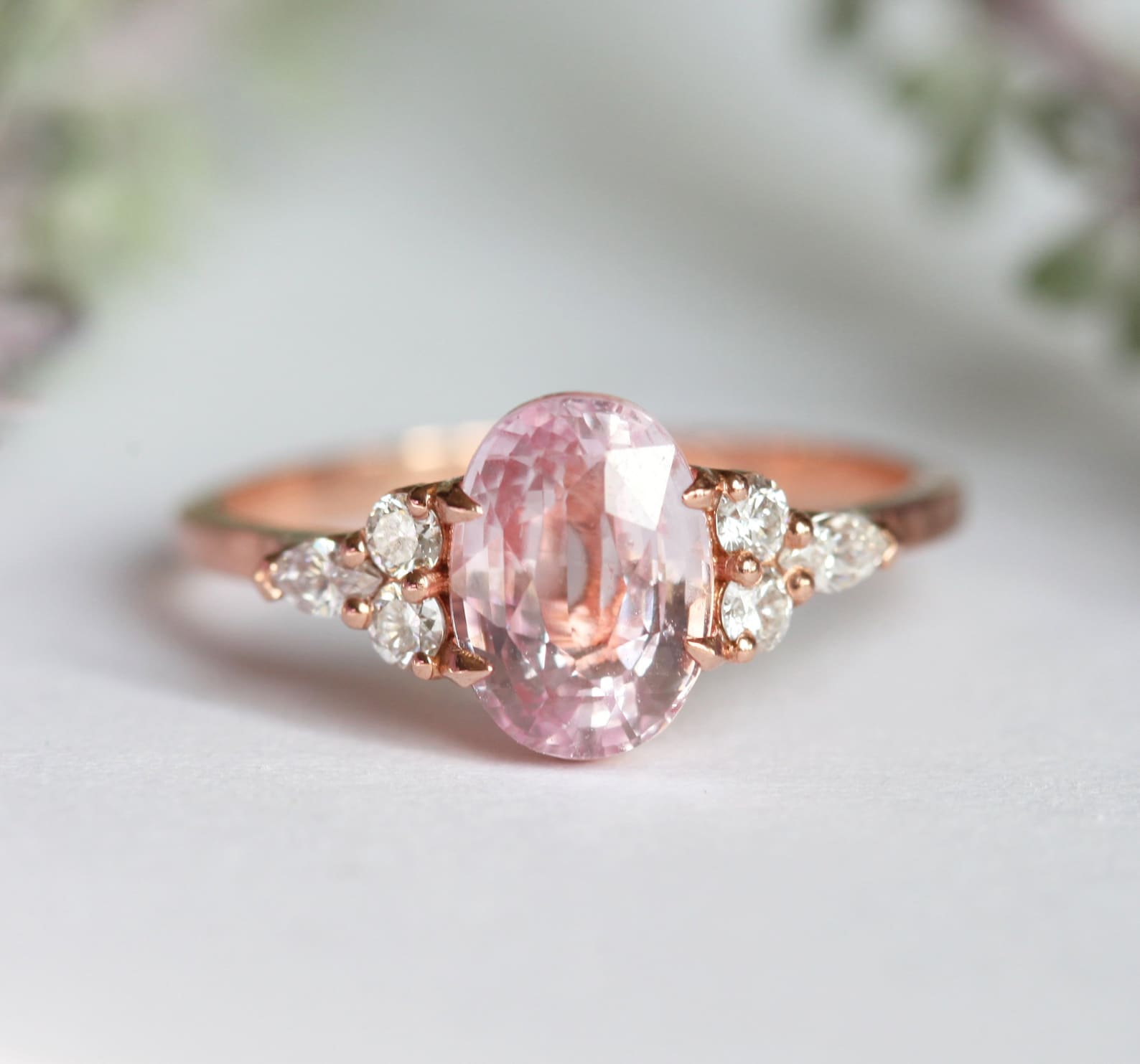 Pink Sapphire Ring Rose Gold Sapphire Engagement Ring Rose - Etsy