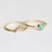 Turquoise Ring Set 18k Yellow Gold With Lace Band - Etsy