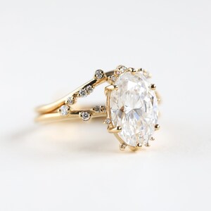 3ct Lab Grown Diamond Ring Set Bokeh Diamond Engagement Ring Set - Etsy