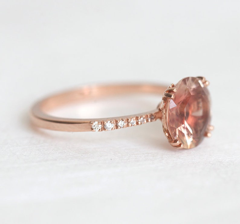 Oregon Sunstone Ring Peach Champagne Sunstone Engagement Ring - Etsy
