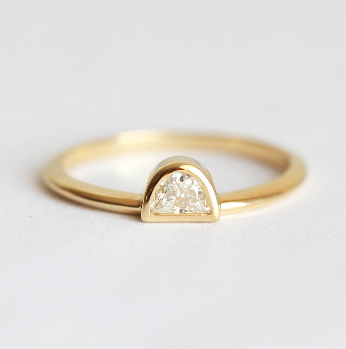 Crescent Diamond Ring Moon Diamond Ring Half Moon Ring - Etsy