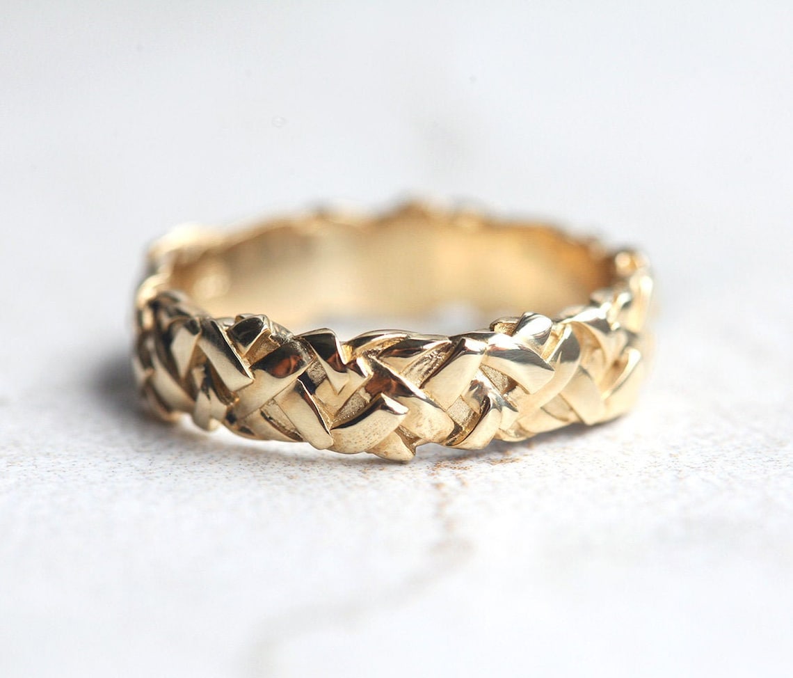 Gold Mens Ring Rustic Ring Unisex Gold Ring Palm Ring - Etsy UK