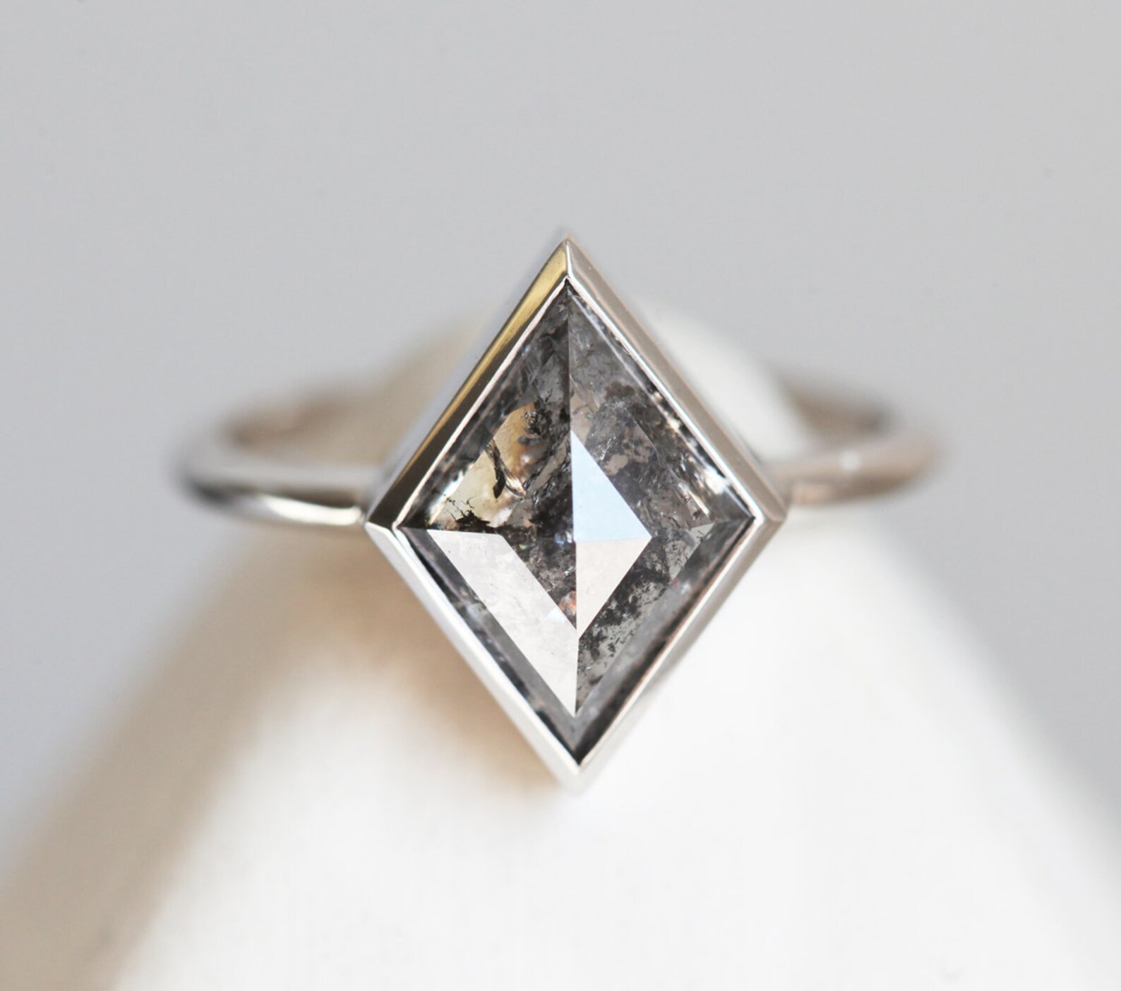 Salt and Pepper Kite Diamond Set Natural Diamond Engagement | Etsy