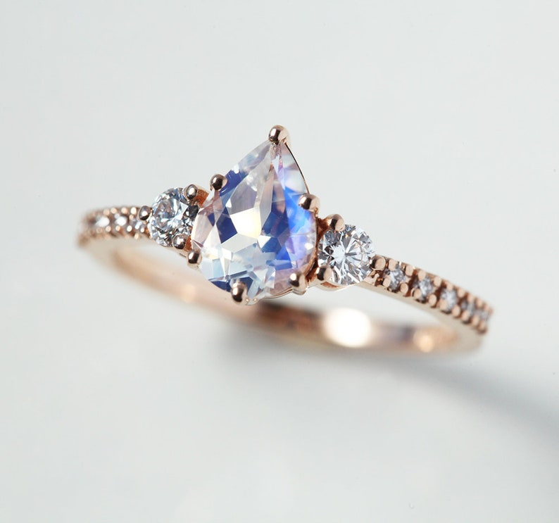 Pear Alexandrite Ring Pear Alexandrite Three Stone Ring | Etsy