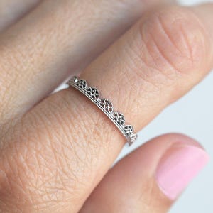 Thin Lace Ring Delicate Wedding Band Delicate Wedding Ring - Etsy