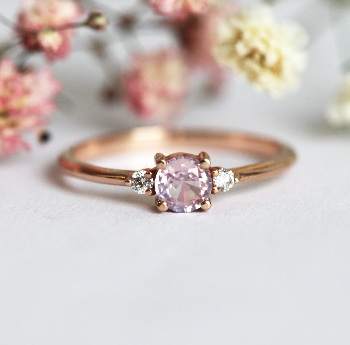 Pink Lavender Sapphire Ring Lavender Sapphire Engagement | Etsy