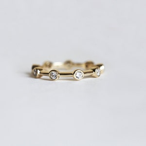 Station Diamond Ring, Full Eternity Bezel Diamond Band, Ring With 2mm ...